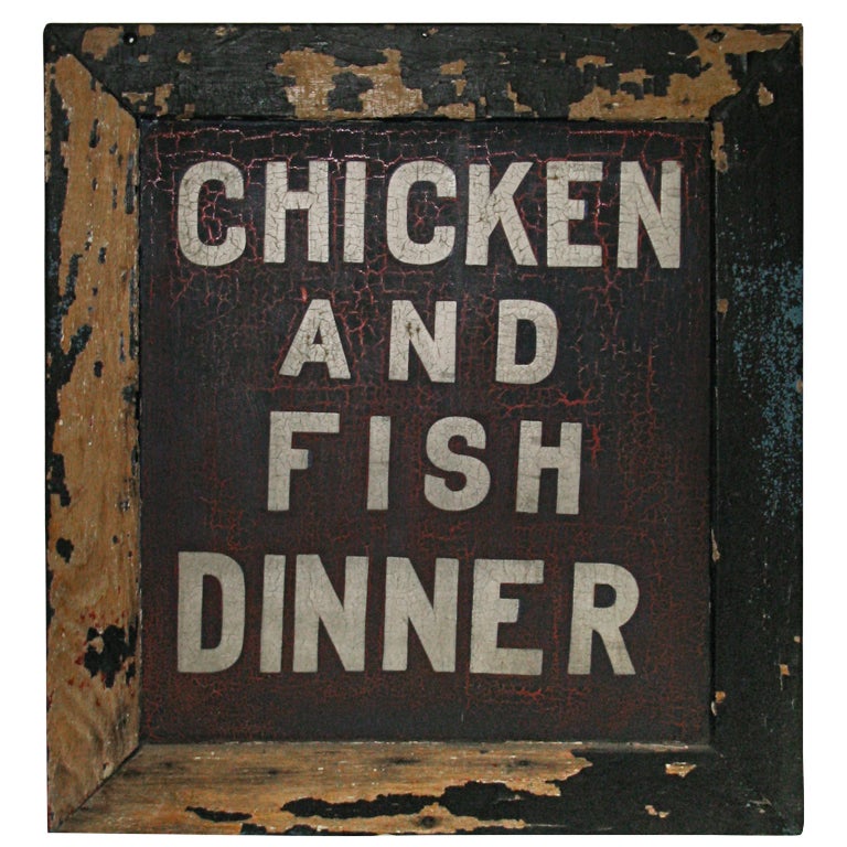 1940 Vintage Food Signs on Tin set of 3 at 1stDibs