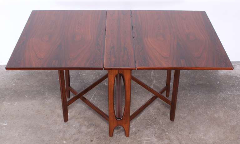 Danish Moller Style Rosewood Drop Leaf Table at 1stDibs