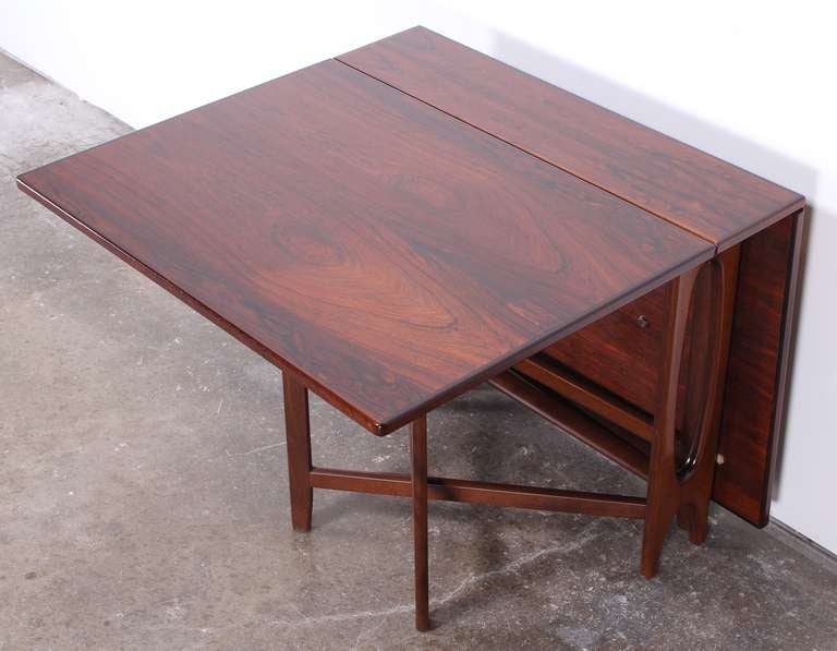 Danish Moller Style Rosewood Drop Leaf Table at 1stDibs