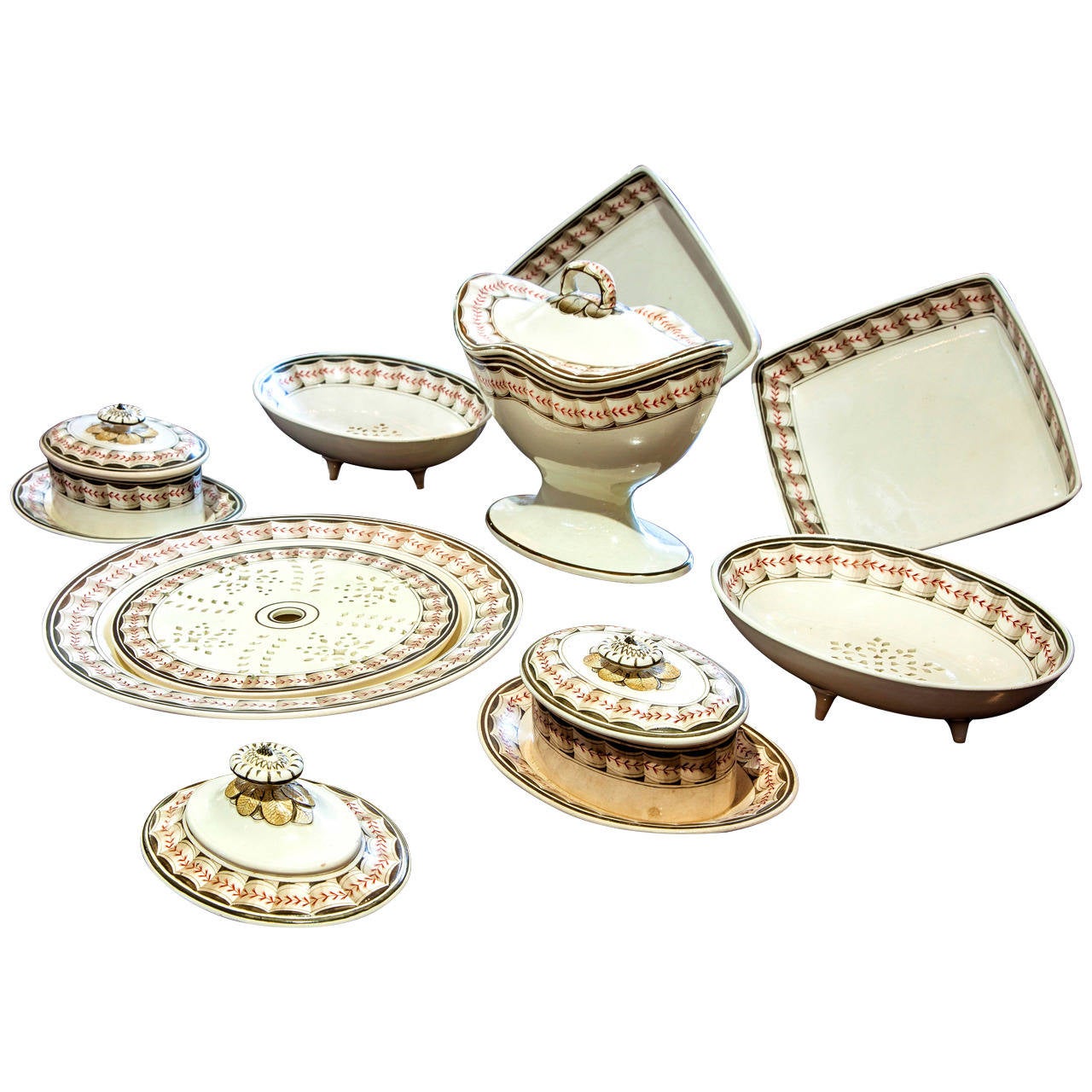 Group Wedgwood Creamware Lag and Feather Pattern, circa 1800 at 1stDibs ...