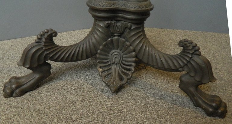 Neoclassical Iron and Marble Paw Foot Table at 1stDibs