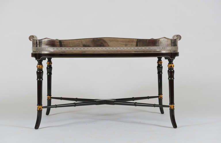 Regency Style Silver-Plated Tray Table on Stand at 1stDibs