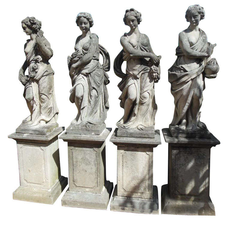 Four Seasons Statues in Cast Stone at 1stDibs | cast stone statues ...