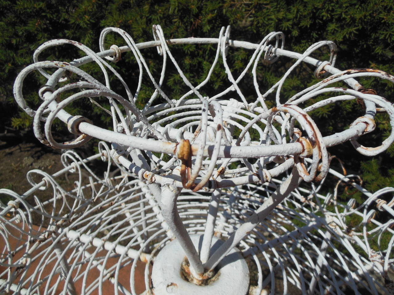 Plant Stand revolving Cast Iron and Wire antique For Sale at 1stDibs