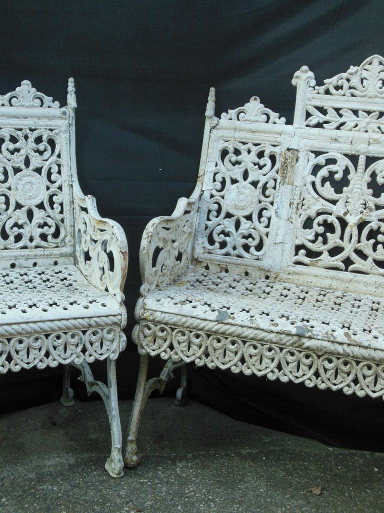 American Cast Iron Benches by Timmes, Brooklyn, NY at 1stDibs