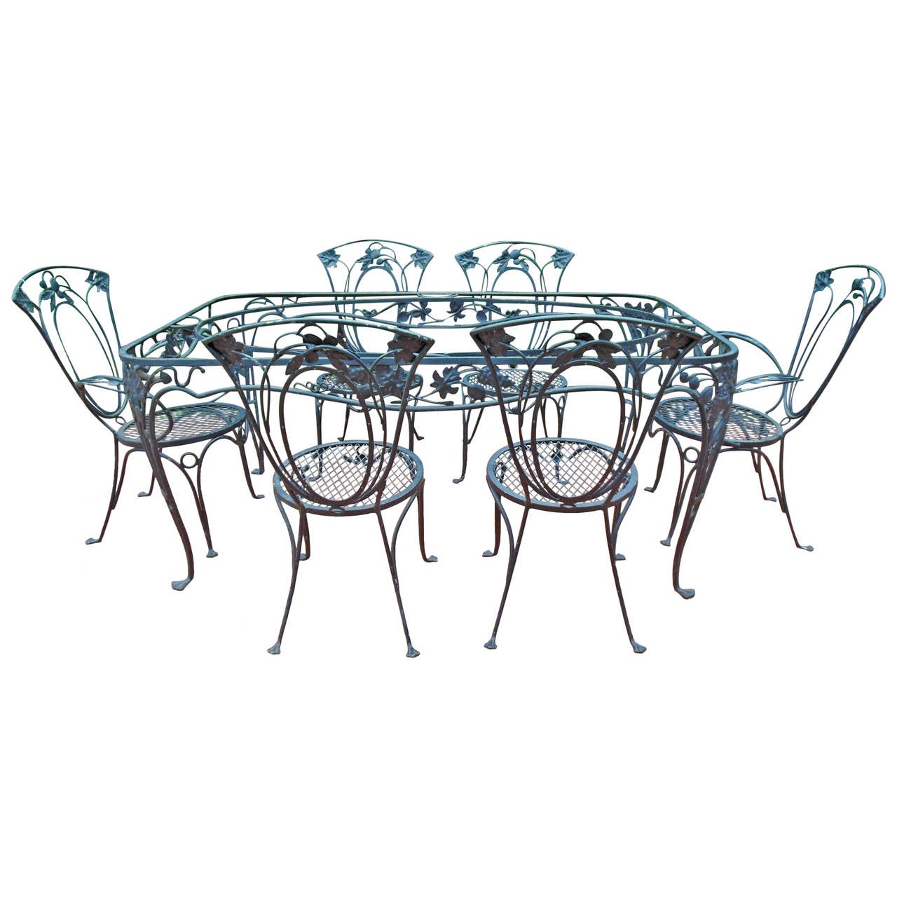 Salterini Vintage Dining Room Set of Wrought Iron at 1stDibs