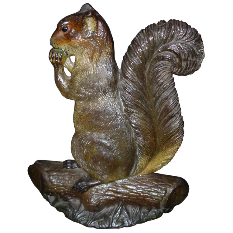 Door Stop, Cast Iron of a Squirrel at 1stDibs | cast iron squirrel doorstop