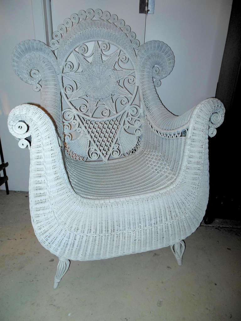 Elaborate Wicker Chair at 1stDibs