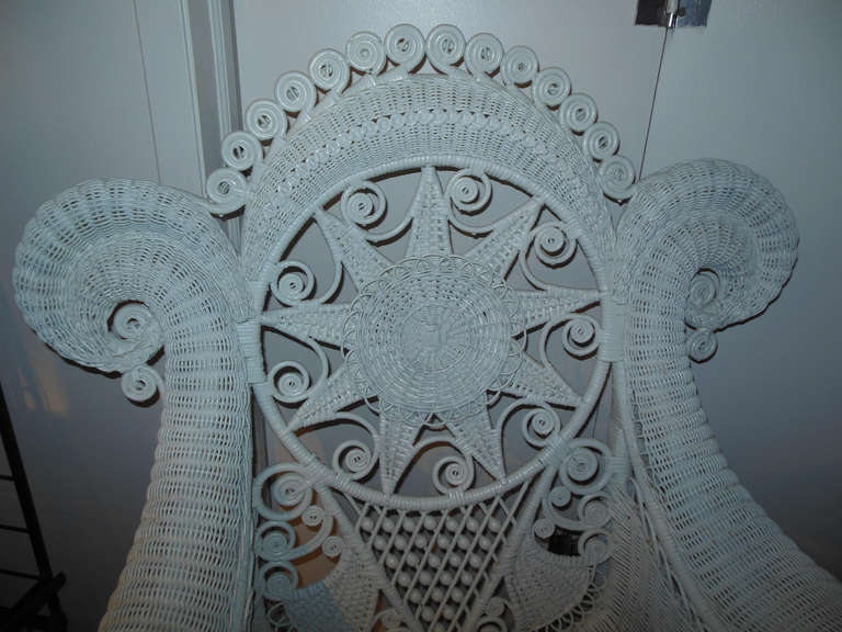 Elaborate Wicker Chair at 1stDibs