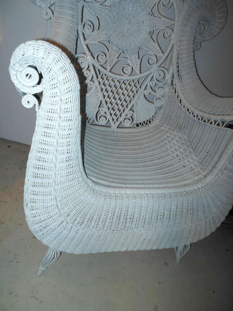 Elaborate Wicker Chair at 1stDibs