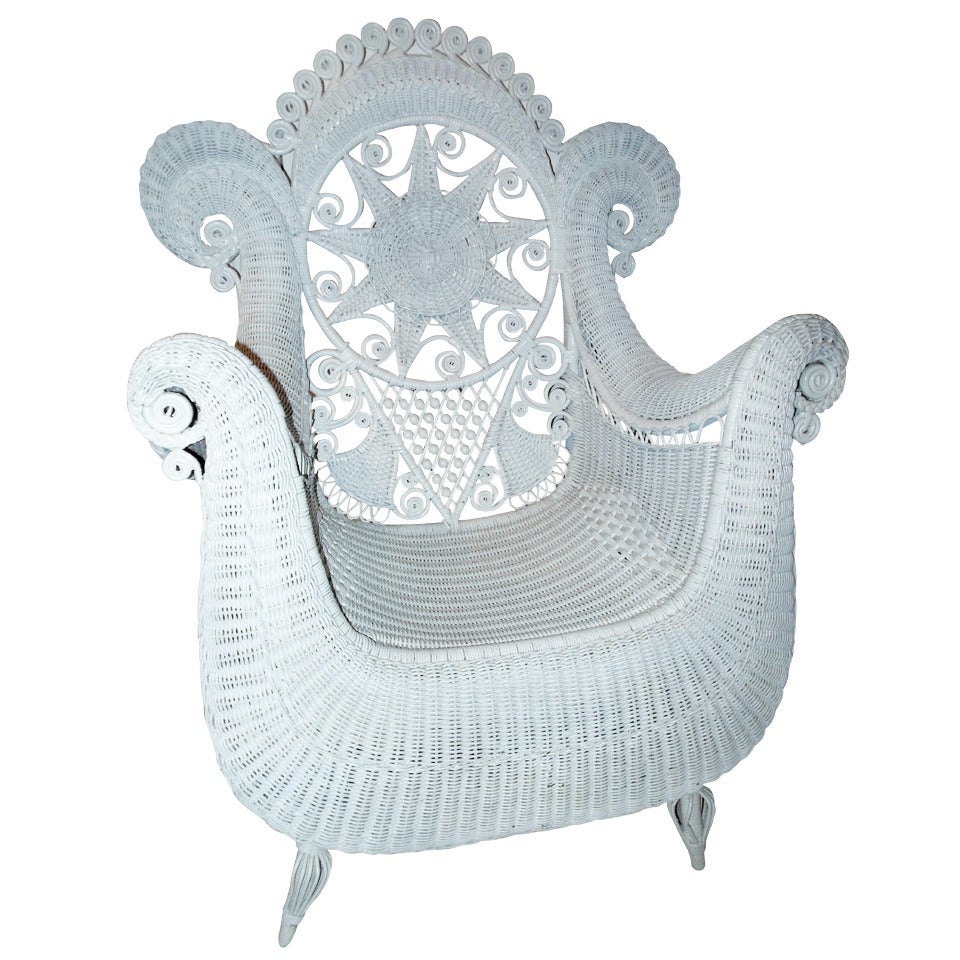 Elaborate Wicker Chair at 1stDibs