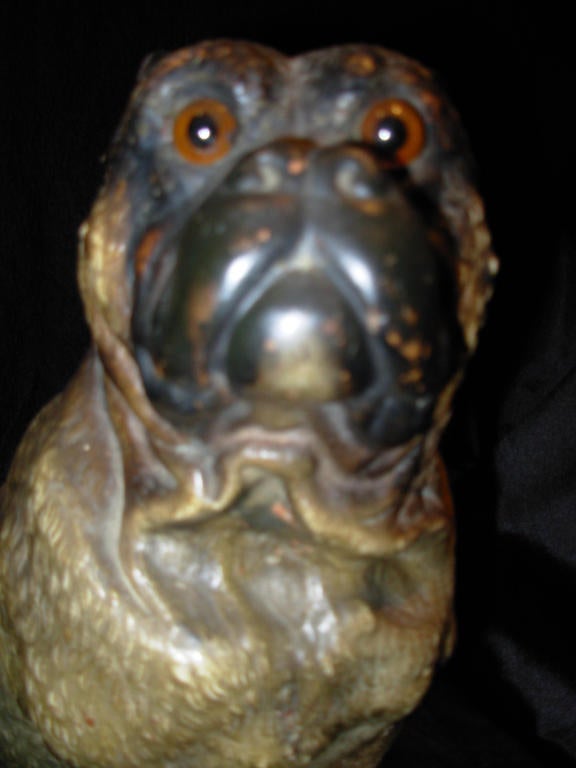 Terra Cotta Sitting Pug Dog Attributed to Goldscheider For Sale at ...