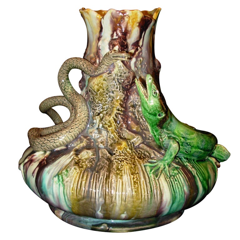 Palissy Ware Figural Vase at 1stDibs