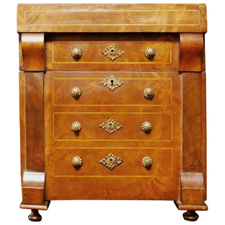 French Liquor Cellarette in Form of Miniature Chest For Sale at 1stDibs