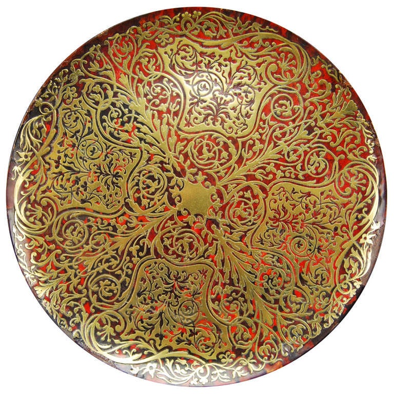 Large Tortoise Boulle Work Charger, 1880 For Sale at 1stDibs