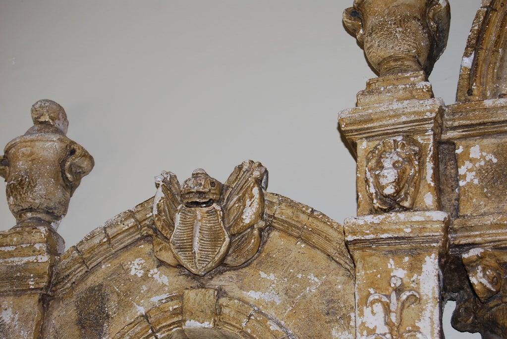 Vintage Large Plaster Roman Sculpture Wall Hanging For Sale at 1stDibs