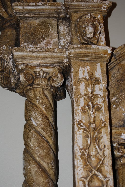 Vintage Large Plaster Roman Sculpture Wall Hanging For Sale at 1stDibs