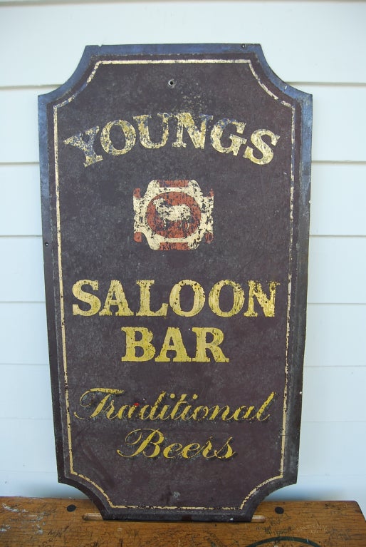 Vintage Saloon and Bar Pub Sign at 1stDibs