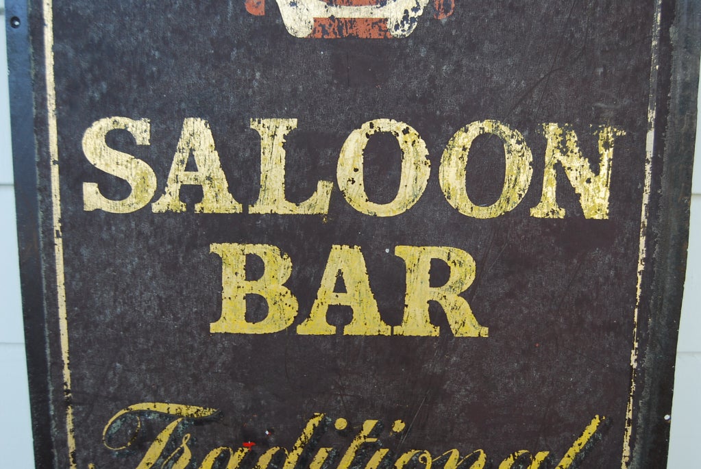 Vintage Saloon and Bar Pub Sign at 1stDibs