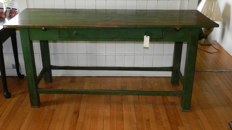 Antique Green Farm Table at 1stDibs