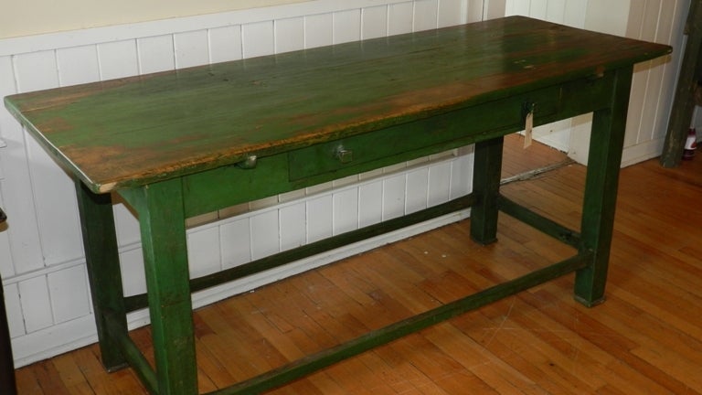 Antique Green Farm Table at 1stDibs