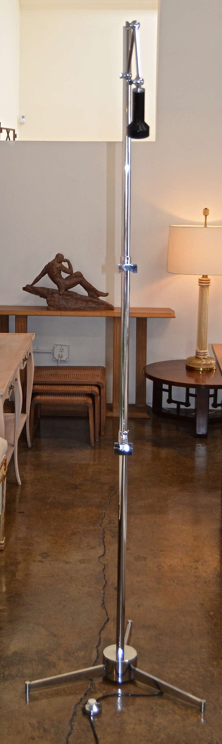 Arredoluce Easel Lamp by Angelo Lelli in Chrome For Sale at 1stDibs