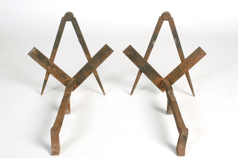 Handmade Masonic Andirons at 1stDibs