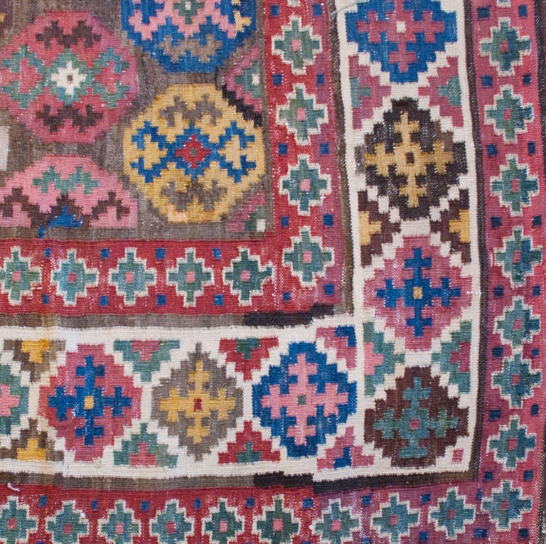 Early 20th Century Persian Bakhtiari Kilim Rug, 10'1" x 12'9" at 1stDibs