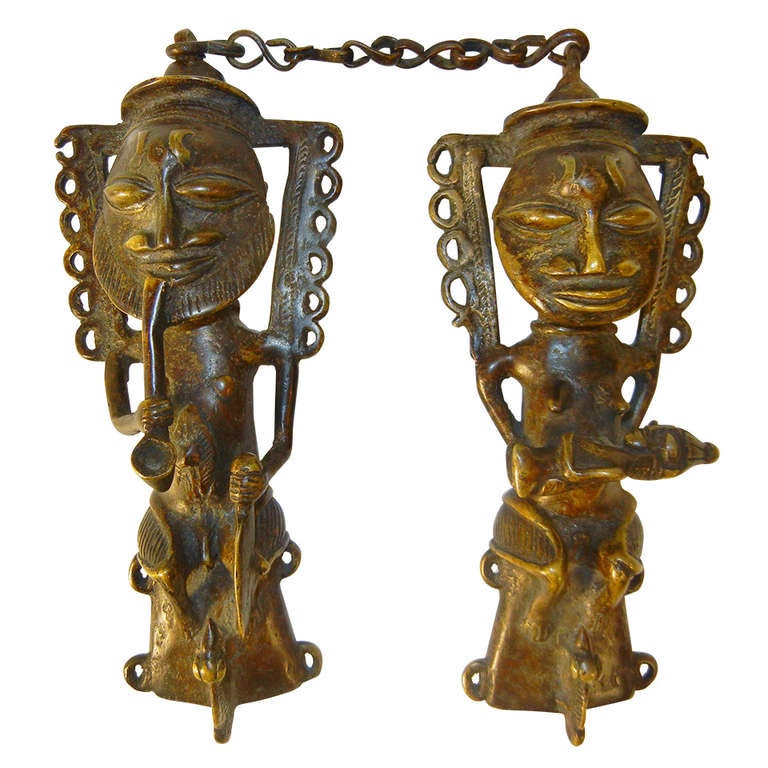 Ogboni Society Bronze Edan Figures, Yorubaland, West Africa 19th ...