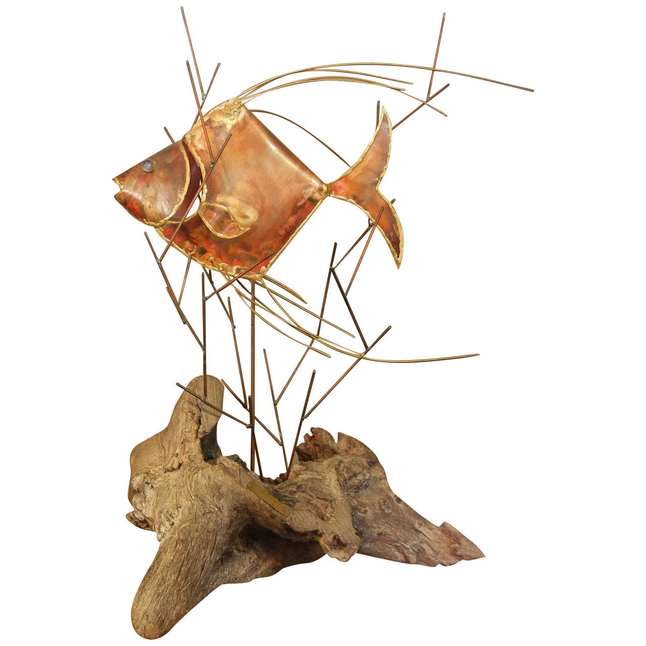 Vintage Copper Large Table-Top Fish Sculpture, Alex Kovacs, 1976 For ...