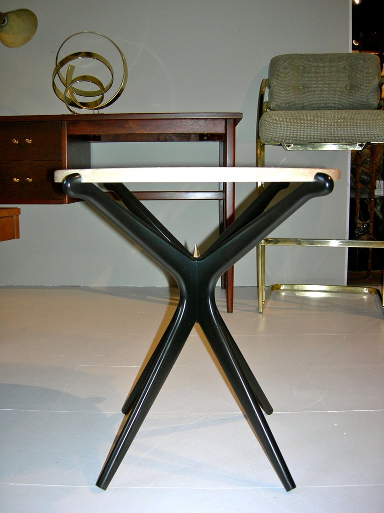 Ebonized Ponti Style Spear Tip End/Side Tables at 1stDibs