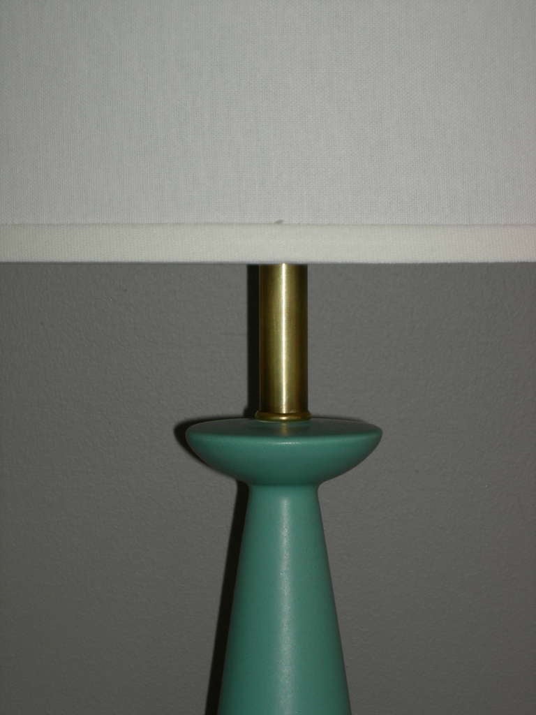 Pair of Modern Turquoise Table Lamps at 1stDibs