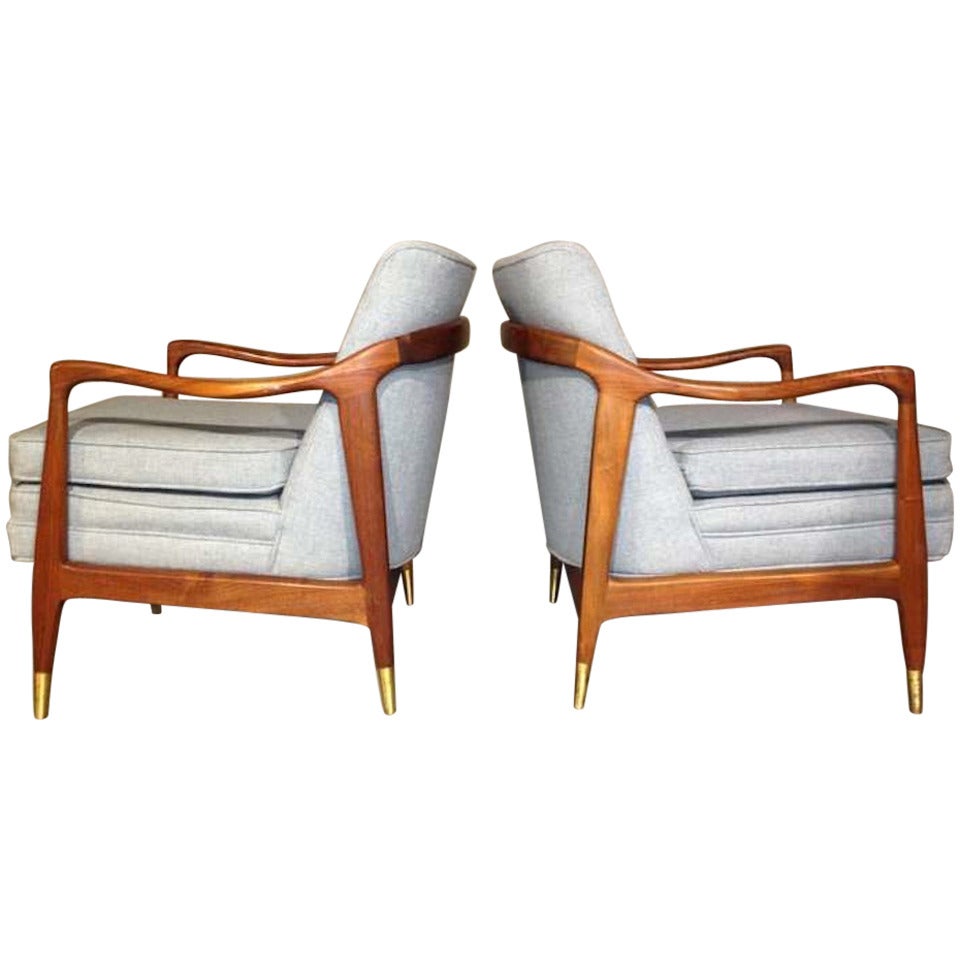 Pair of Sculptural Italian Lounge Chairs at 1stDibs