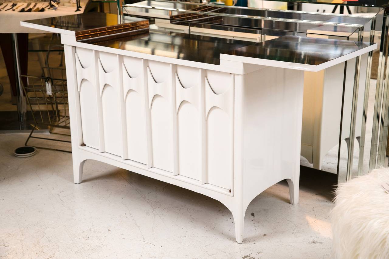 1960s Bar Console with Fold Out Top at 1stDibs