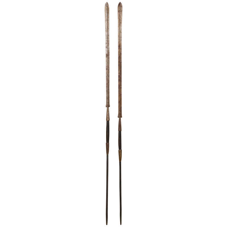 African 1960's Masai Lion Spear Pair at 1stDibs | maasai lion spear ...