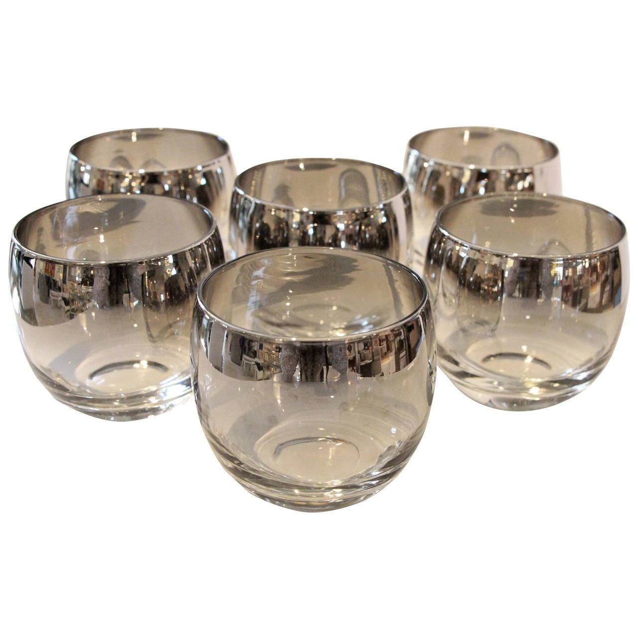 Set of Dorothy Thorpe Silver Fade Roly Poly Glasses at 1stDibs ...