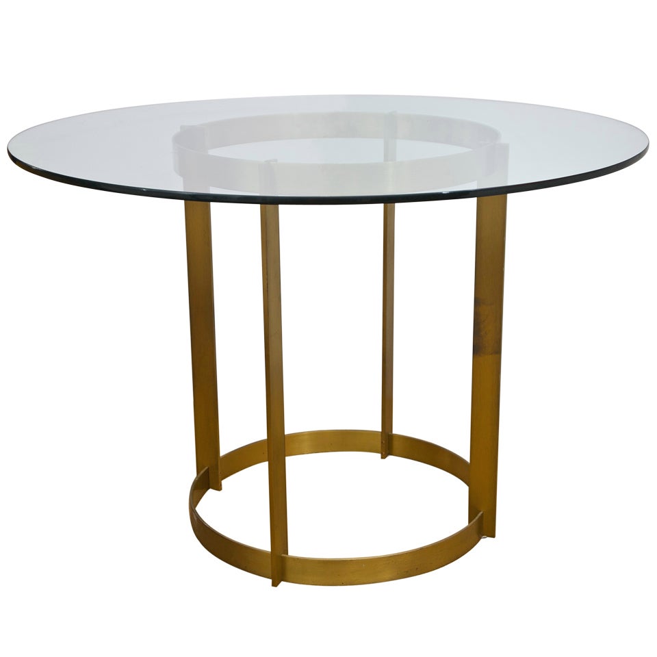 Vintage 1960's Brass Center Hall Table at 1stDibs
