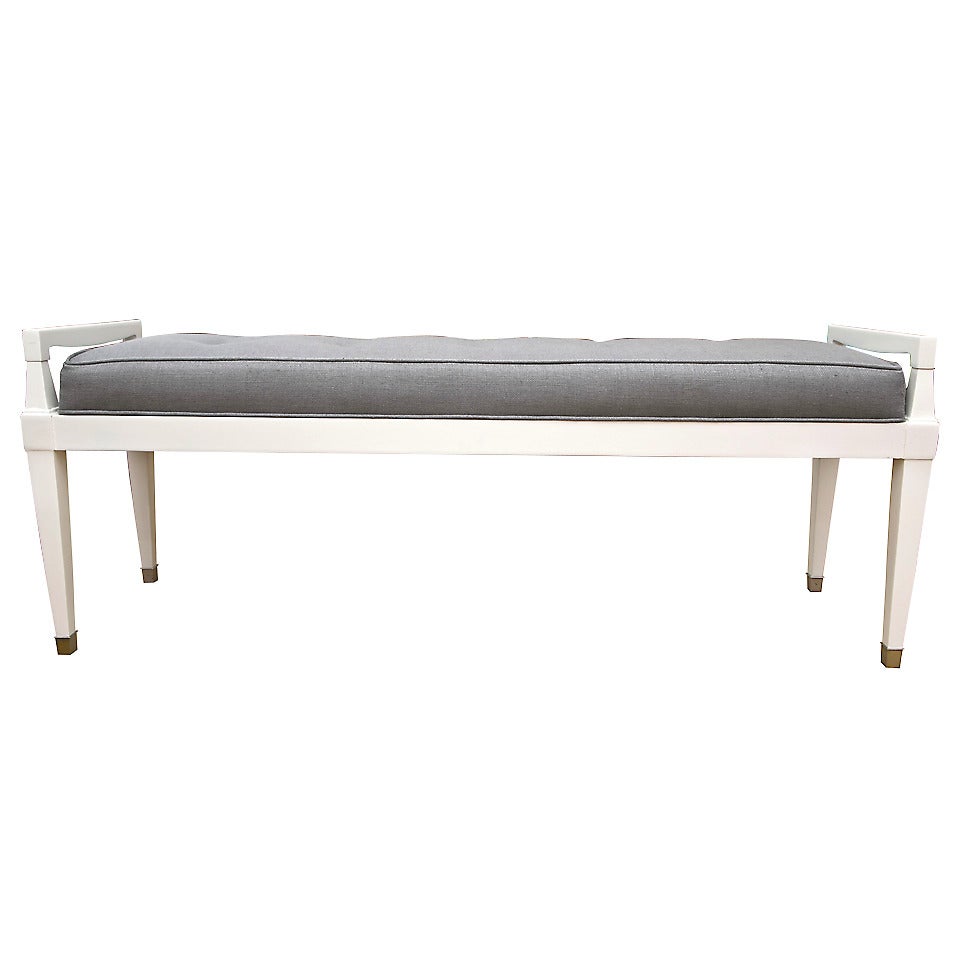 Vintage Henredon Bench in White Lacquer at 1stDibs