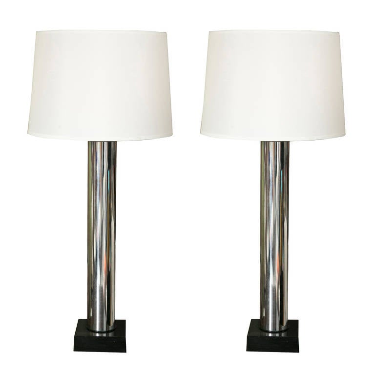 Midcentury Chrome "Lipstick Tube" Table Lamps at 1stDibs