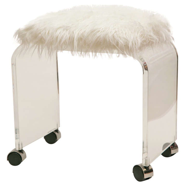 Vintage Lucite Vanity Stool at 1stDibs | lucite vanity bench, vintage ...