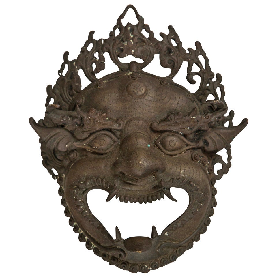 1940s Temple Guardian Mask, Nepal at 1stDibs