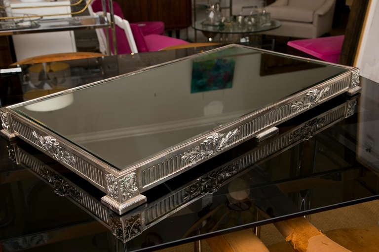French Antique Neoclassical Style Mirrored Plateau at 1stDibs