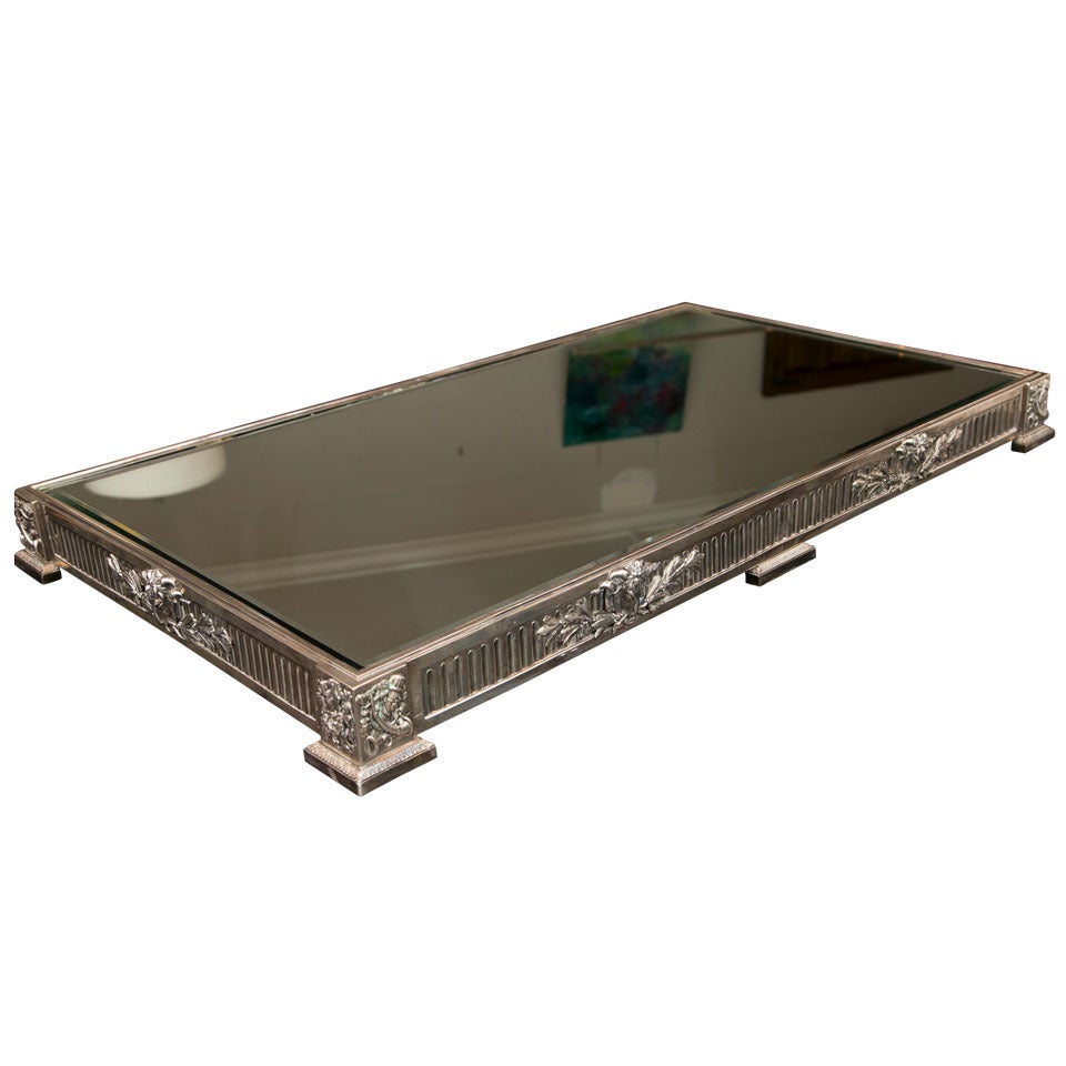 French Antique Neoclassical Style Mirrored Plateau at 1stDibs
