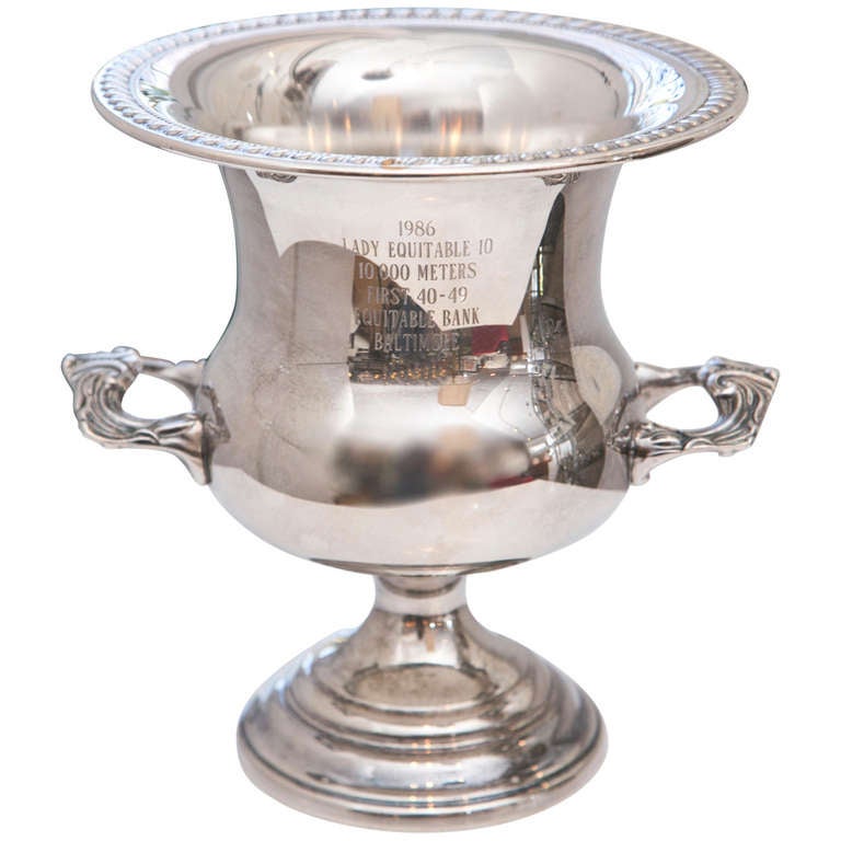 Silver Plate Trophy Champagne Bucket at 1stDibs