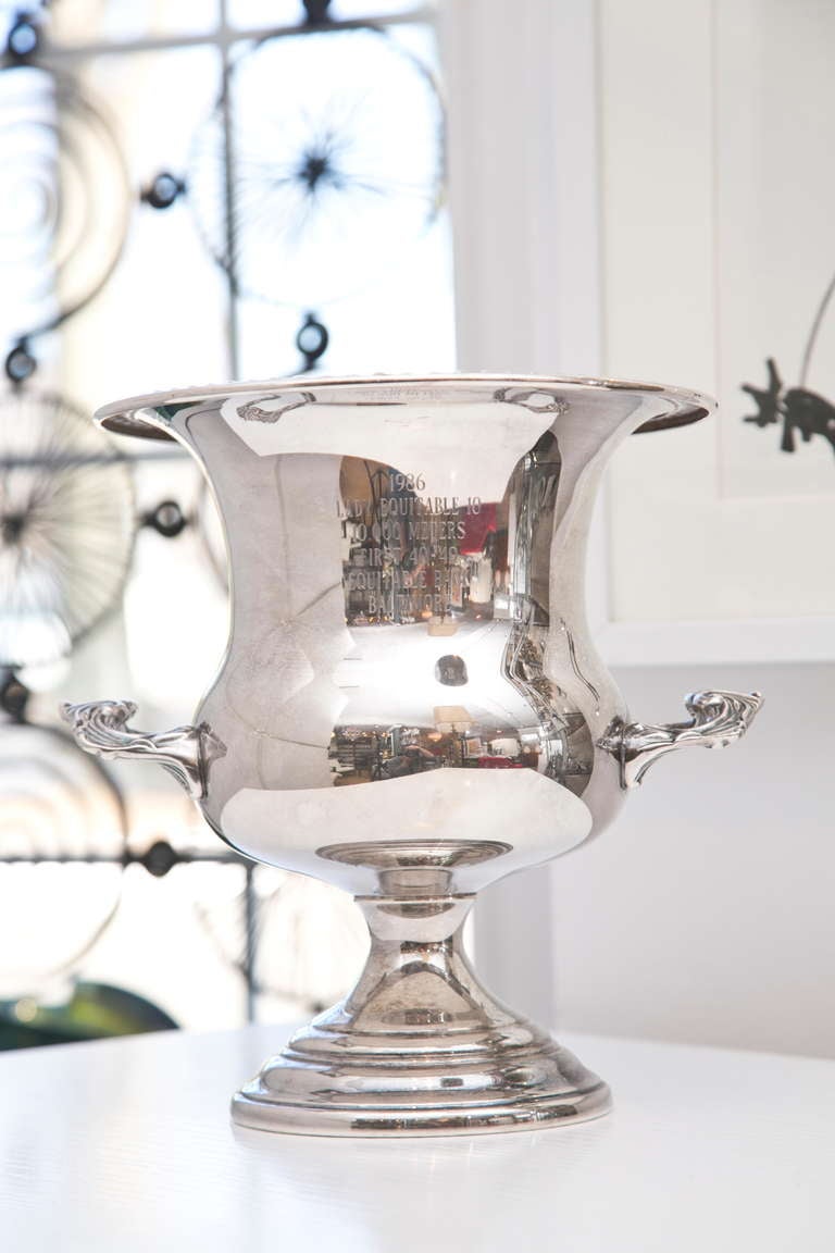 Silver Plate Trophy Champagne Bucket at 1stDibs