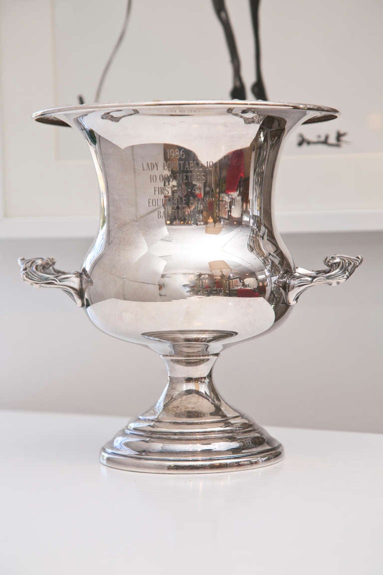 Silver Plate Trophy Champagne Bucket at 1stDibs