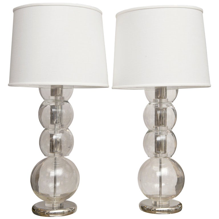 Pair of Glass Bubble Lamps at 1stDibs