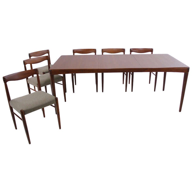 Danish Modern Teak Dining Set Designed by H.W. Klein For Sale at 1stDibs