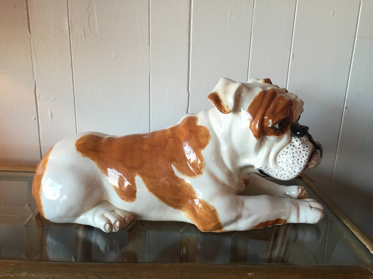 Italian Ceramic Bulldog Sculpture at 1stDibs