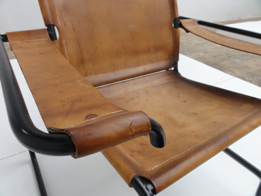 Dutch prototype leather easy chair 1960's at 1stDibs